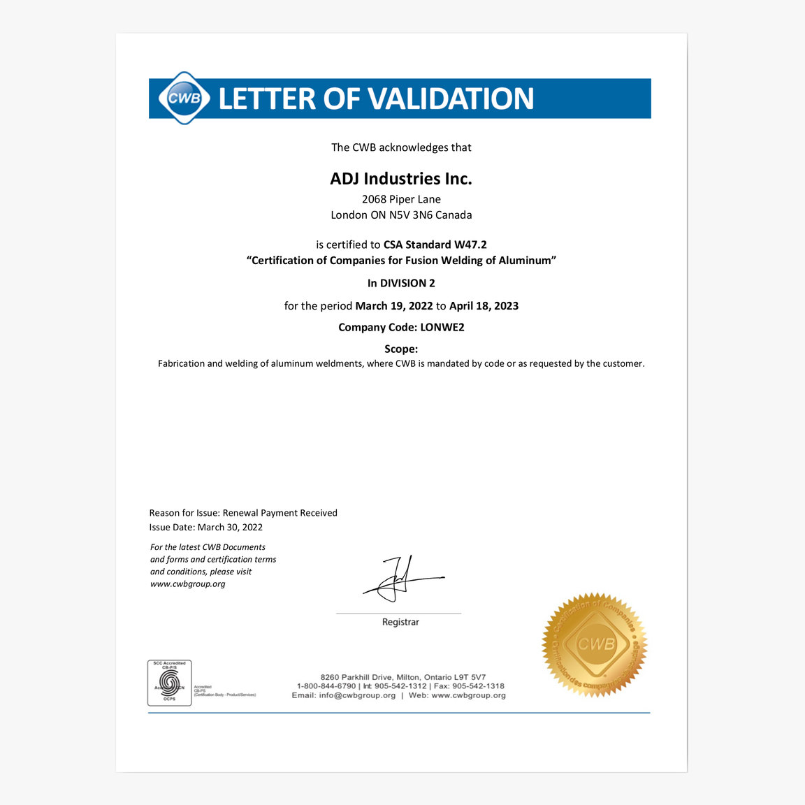 Quality - ADJ Industries Inc. - Heavy Locomotive, Power Generation, Oil ...